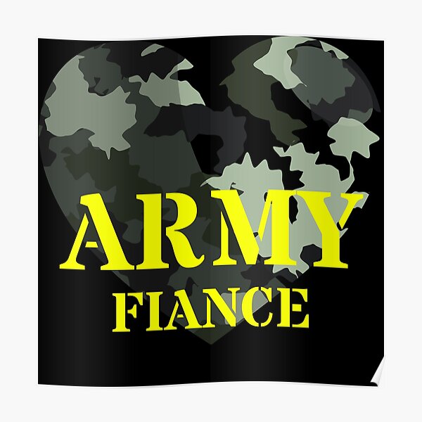 "ARMY FIANCE - Camo Heart" Poster for Sale by blm-bsc | Redbubble