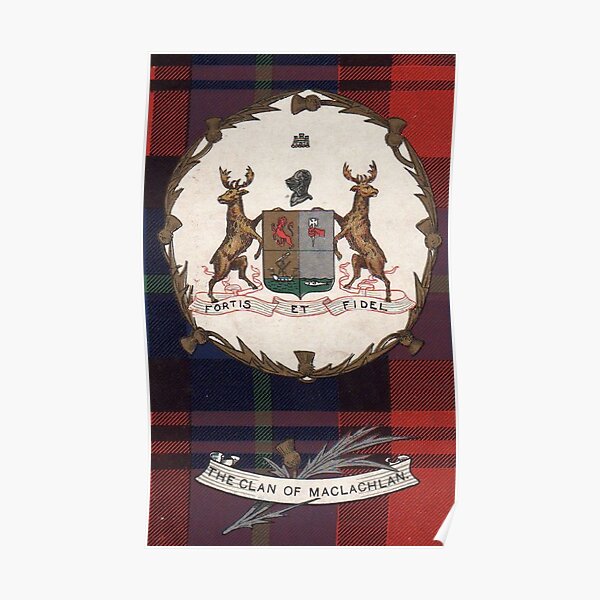 "Clan MacLachlan Vintage Tartan Crest Badge" Poster by ljrigby | Redbubble
