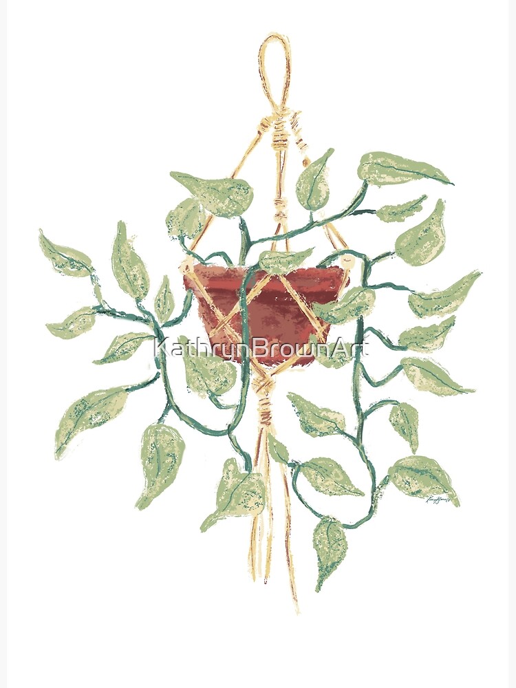 "Hanging Pathos Plant" Poster for Sale by KathrynBrownArt | Redbubble