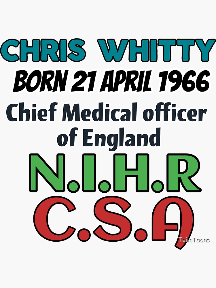"Chris whitty" Sticker by Taimur2805 | Redbubble