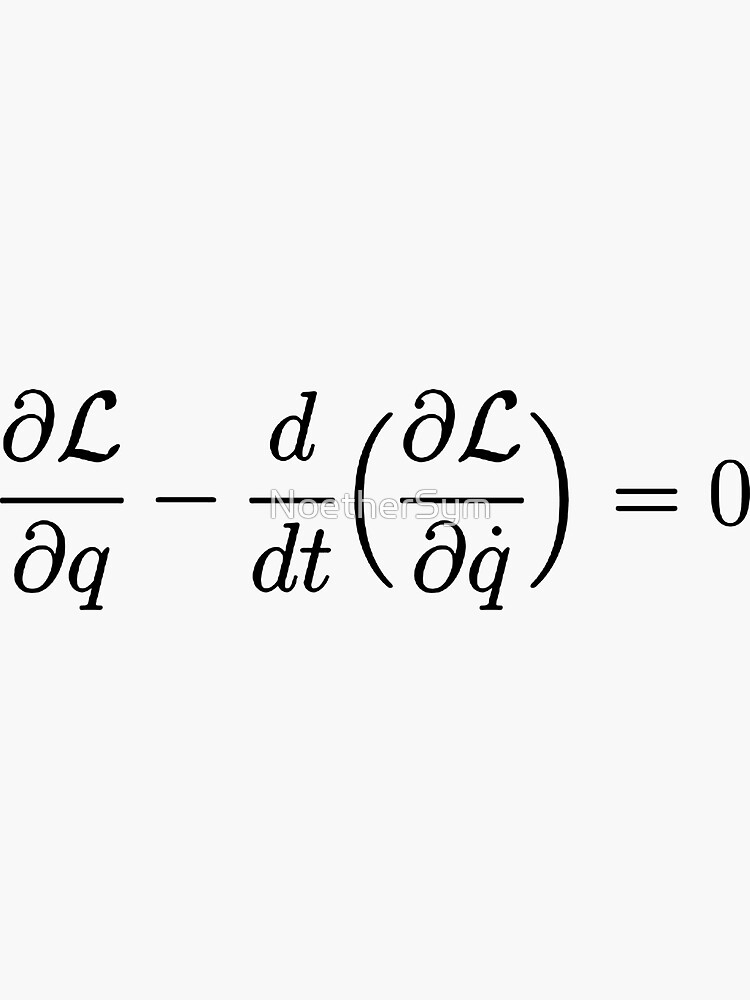 "euler lagrange equation, physics and science basics" Sticker for Sale ...