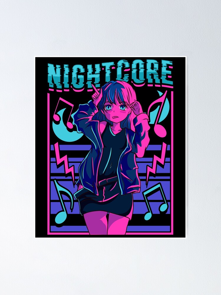 "Nightcore Japanese Music Anime Aesthetic Manga EDM" Poster for Sale by ...