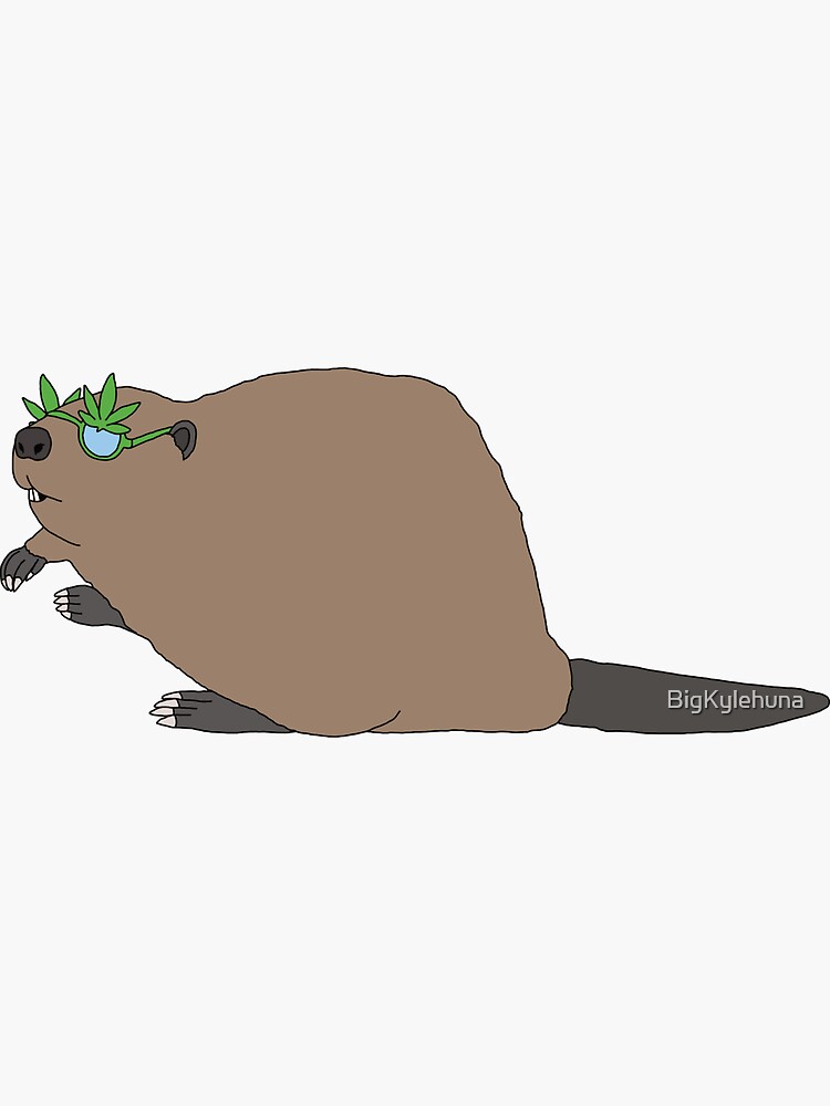 "The Smoking Beaver" Sticker for Sale by BigKylehuna | Redbubble