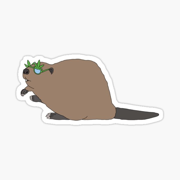 "The Smoking Beaver" Sticker for Sale by BigKylehuna | Redbubble