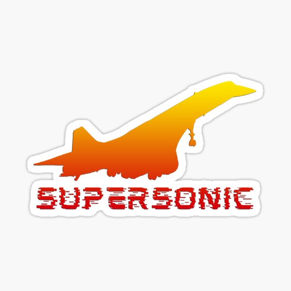 "Supersonic Jet Aircraft Sunset Birthday Birthday Gift" Sticker for ...