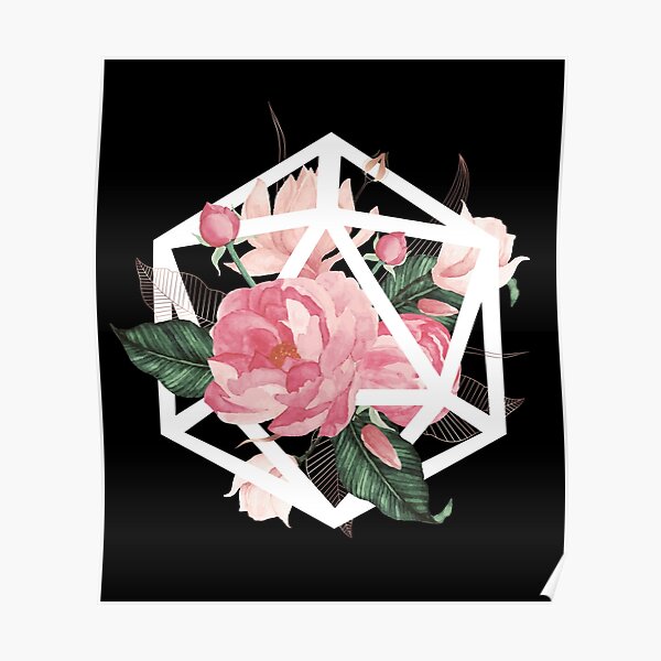 "DND Peony Flower D20 " Poster for Sale by RachelMcEwanArt | Redbubble