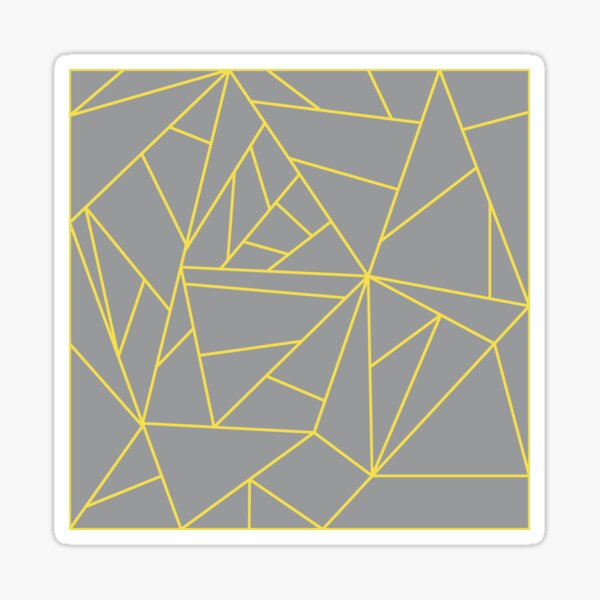 "Ultimate Gray and Illuminating Yellow Geometric Lines" Sticker by ...