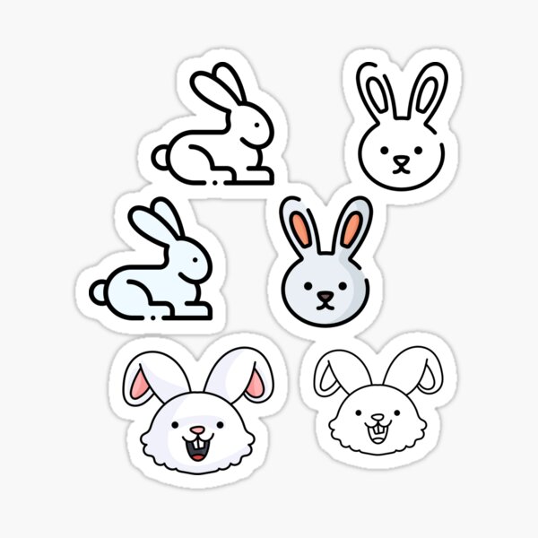 "Rabbits stickers pack" Sticker by HafaArt | Redbubble