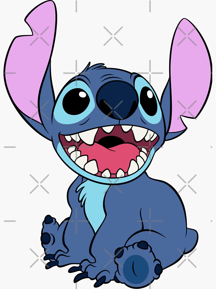 "Happy stitch" Sticker for Sale by galaxyartz | Redbubble