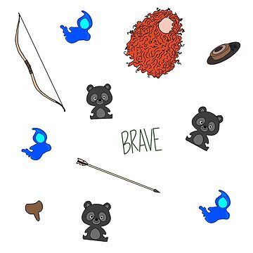 "Merida brave sticker package princess " Sticker for Sale by Lauren Fox ...