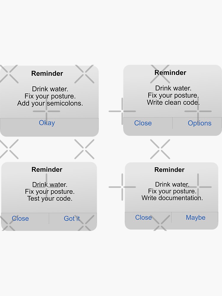 "Coding Reminders Sticker Set" Sticker for Sale by yoiiisho | Redbubble