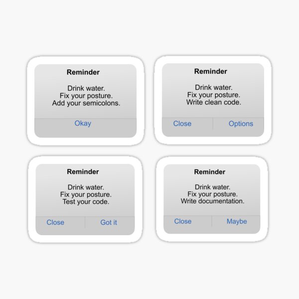 "Coding Reminders Sticker Set" Sticker for Sale by yoiiisho | Redbubble