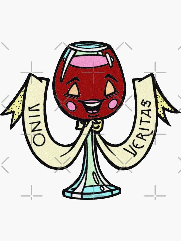 ""Where there is wine, there is truth" -in LATIN" Sticker for Sale by ...
