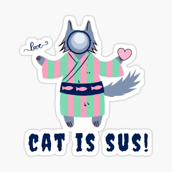 "Funny Cat is sus Sticker" Sticker for Sale by ssohil4u | Redbubble