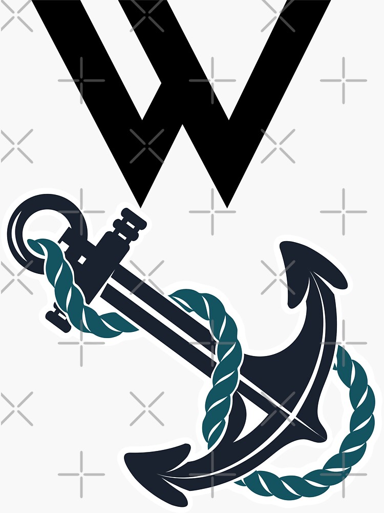 " W Anchor" Sticker by WorldPrintTees | Redbubble