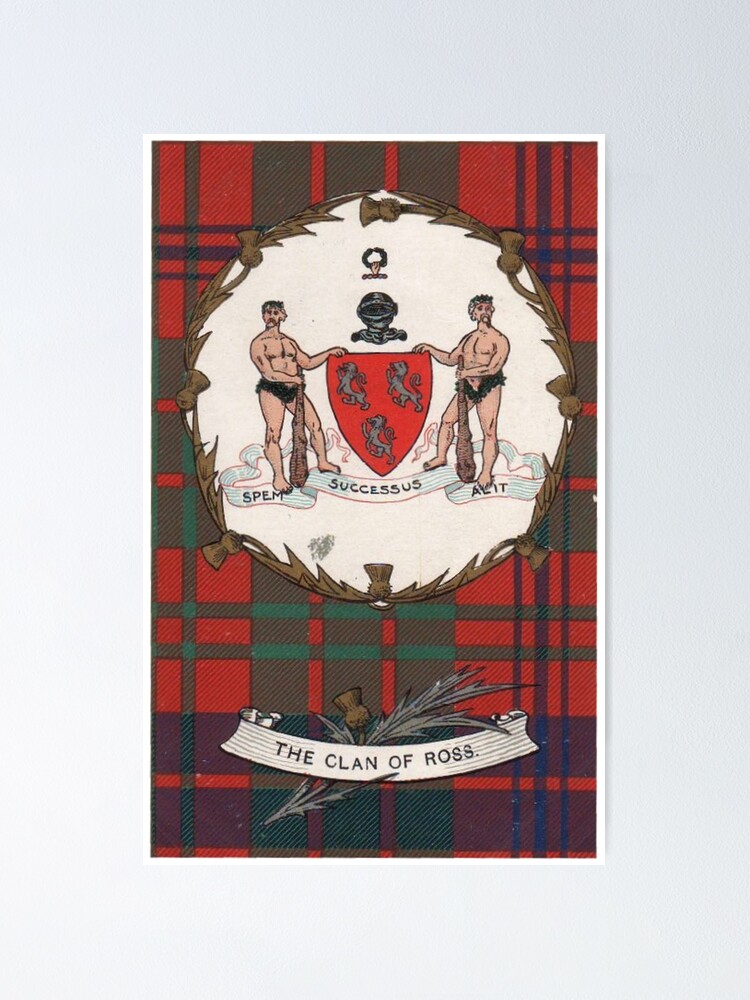 "Clan Ross Vintage Tartan Crest Badge" Poster by ljrigby | Redbubble