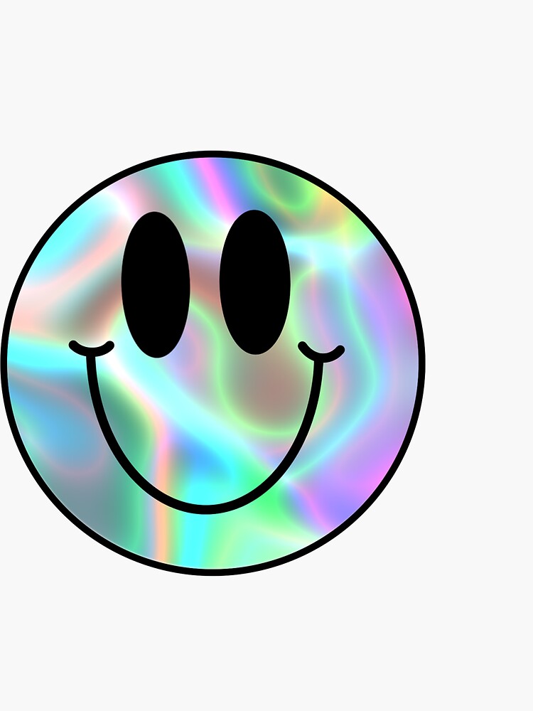 "Holographic Smiley Face" Sticker for Sale by katestickersss | Redbubble