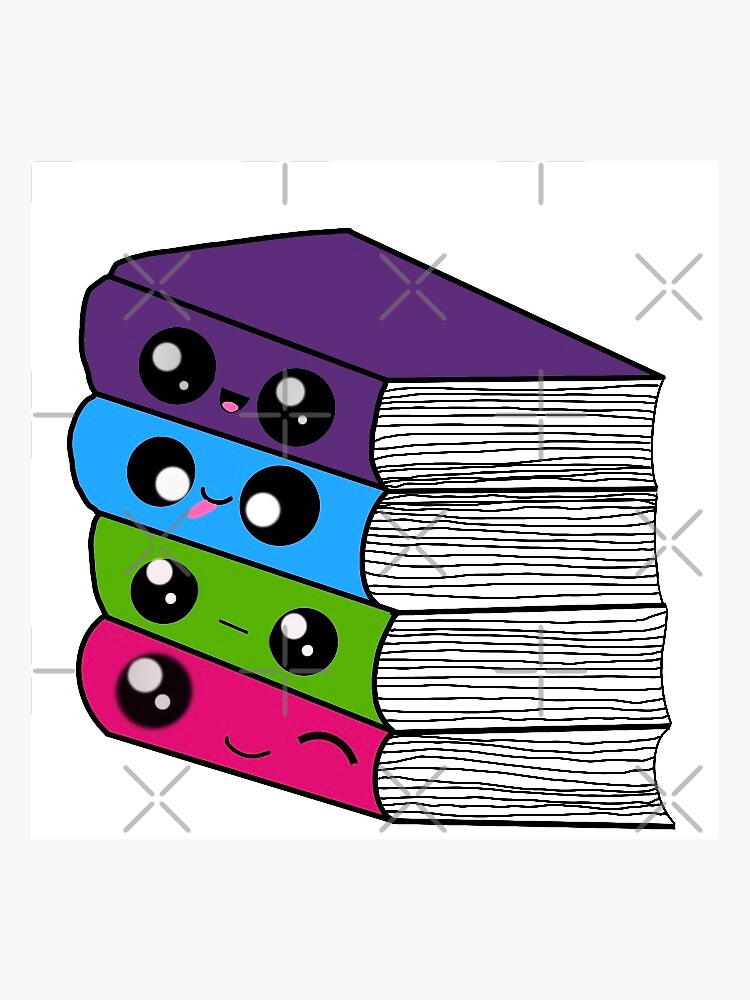 "Cute Book Stack" Sticker for Sale by Rubys-Designs | Redbubble