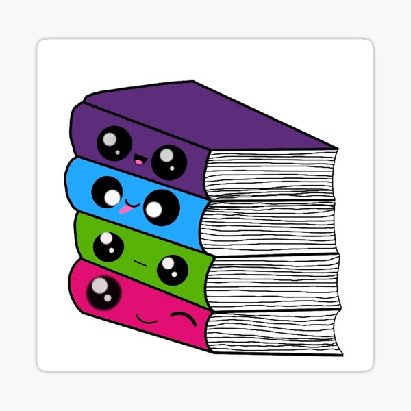 "Cute Book Stack" Sticker for Sale by Rubys-Designs | Redbubble