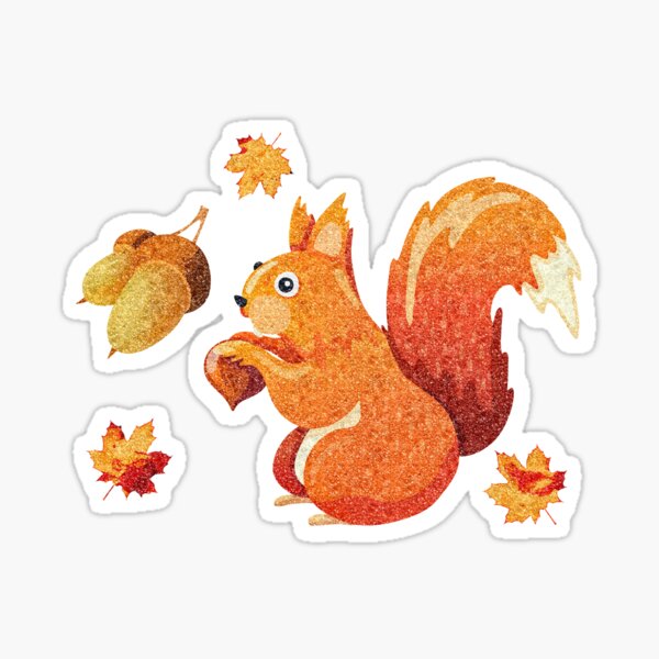 "Anime squirrel eating an acorn" Sticker for Sale by Hasnaa-1991 ...