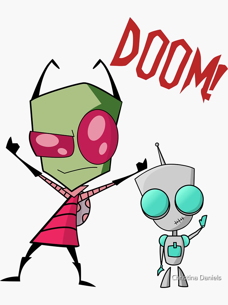Invader Zim And Gir Doom Sticker For Sale By Thepeacemaker Redbubble