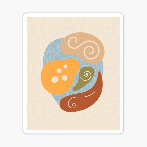 "Beach Rocks and Water Oasis Abstract Geometric Art" Sticker for Sale ...