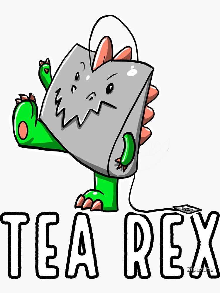 "Tea Rex Cute Dinosaur Pun " Sticker for Sale by Zipozobe | Redbubble