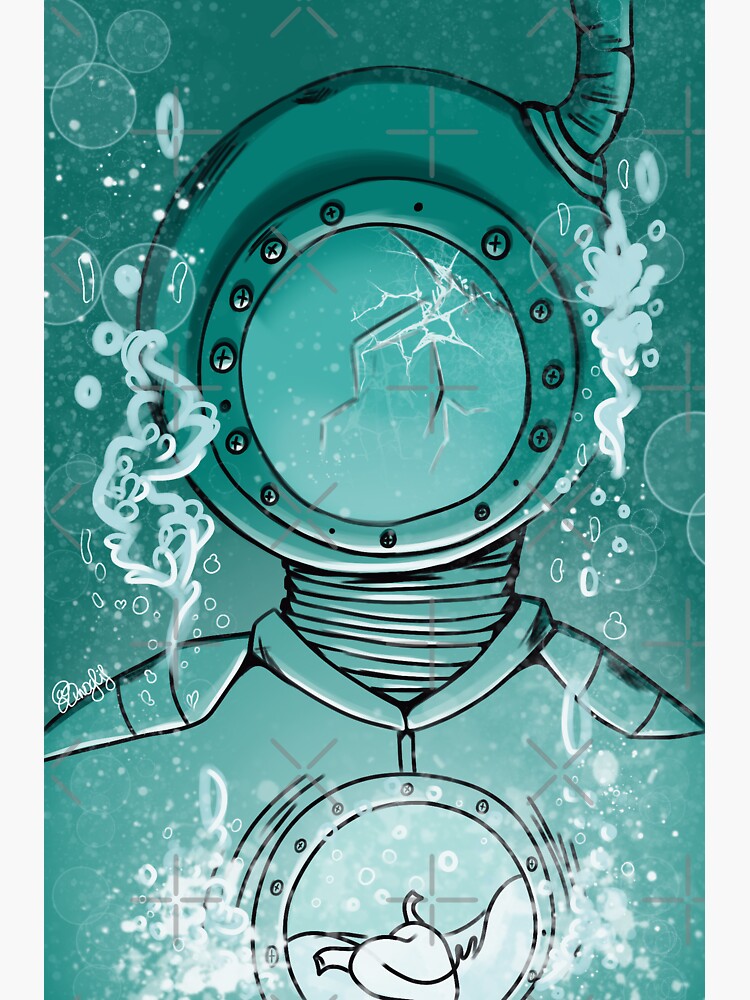 "Seasickness" Sticker by Dinoglif | Redbubble