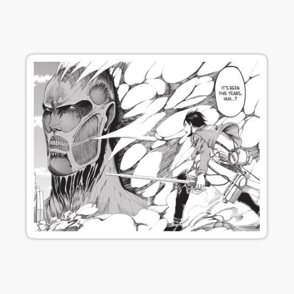 "Eren vs Colossal Titan" Sticker for Sale by Kaandro | Redbubble