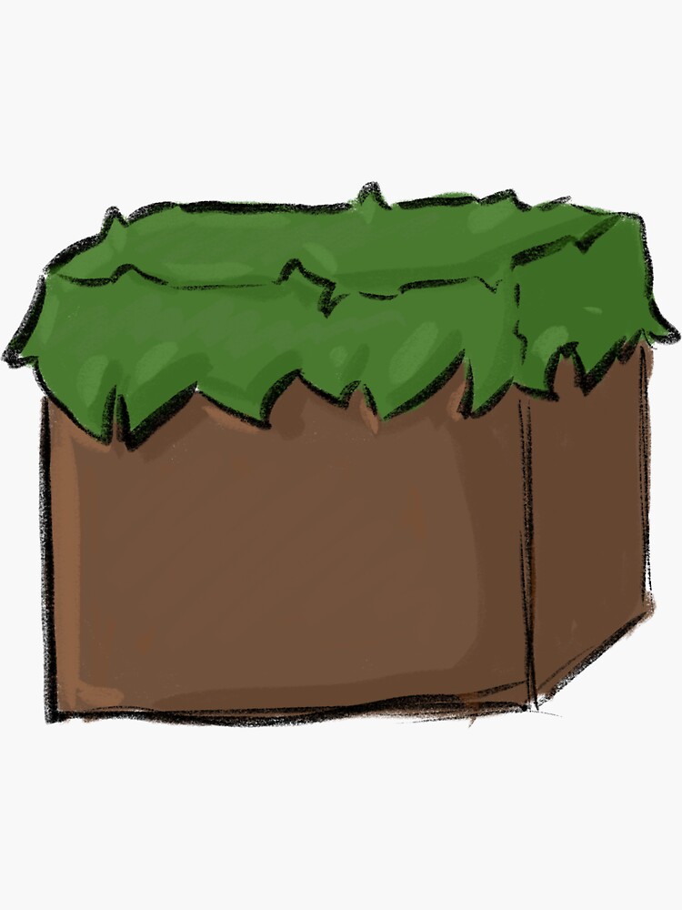 "minecraft sticker grass block" Sticker for Sale by Milkman-arts ...