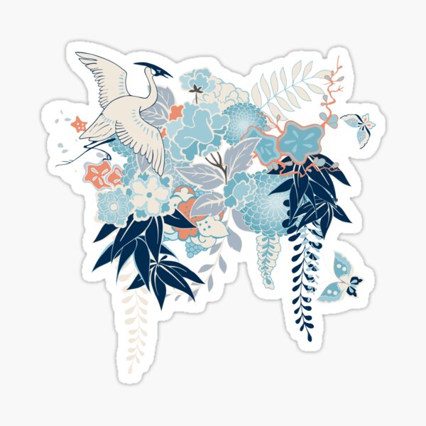 Pegatina «Garza de tatuaje tradicional japonesa» de Bee-TouristShop ...