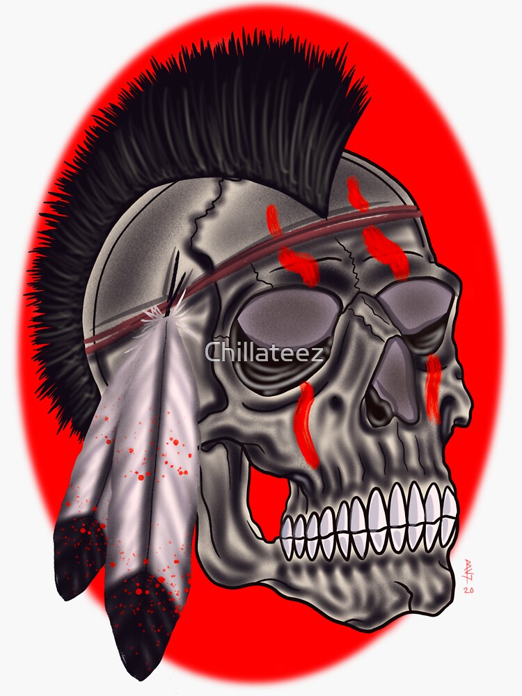 "Skull with Mohawk " Sticker by Chillateez | Redbubble