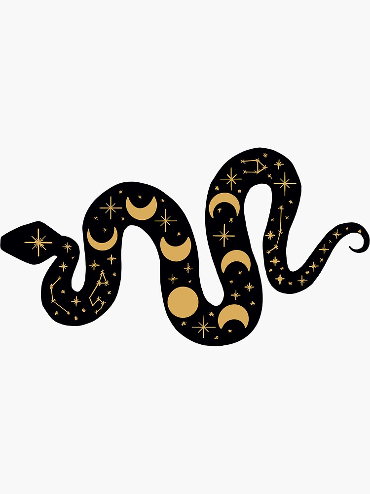 "Moon Phase Snake" Sticker for Sale by lizzielemone | Redbubble