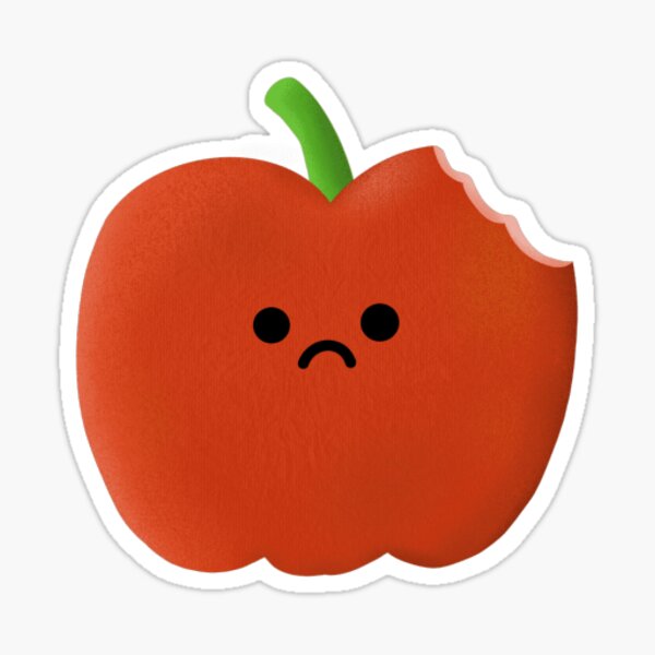 "Bite out of Sad Apple" Sticker for Sale by ddylanstickers | Redbubble