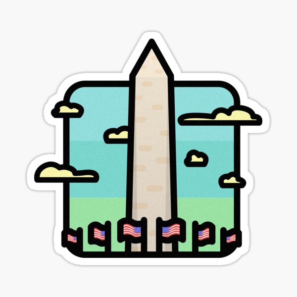 "WASHINGTON MONUMENT" Sticker for Sale by luke-a-doodles | Redbubble
