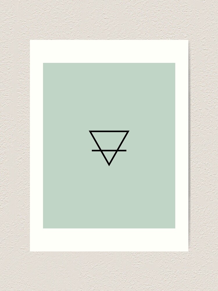 "Earth symbol pale sage green astology sign black triangle Alchemy ...