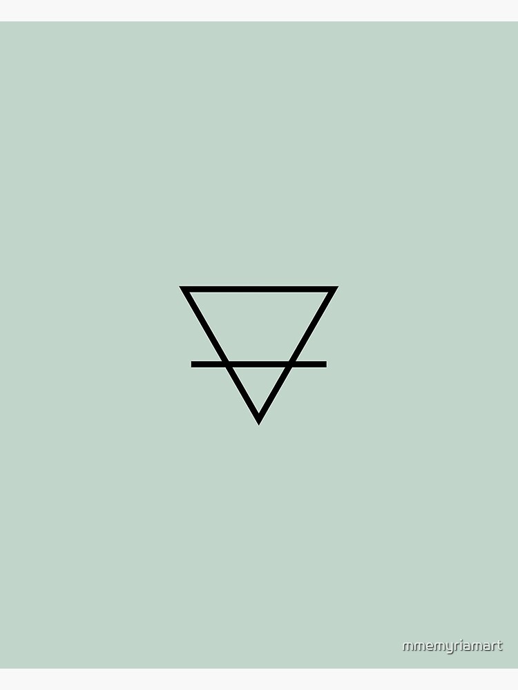 "Earth symbol pale sage green astology sign black triangle Alchemy ...