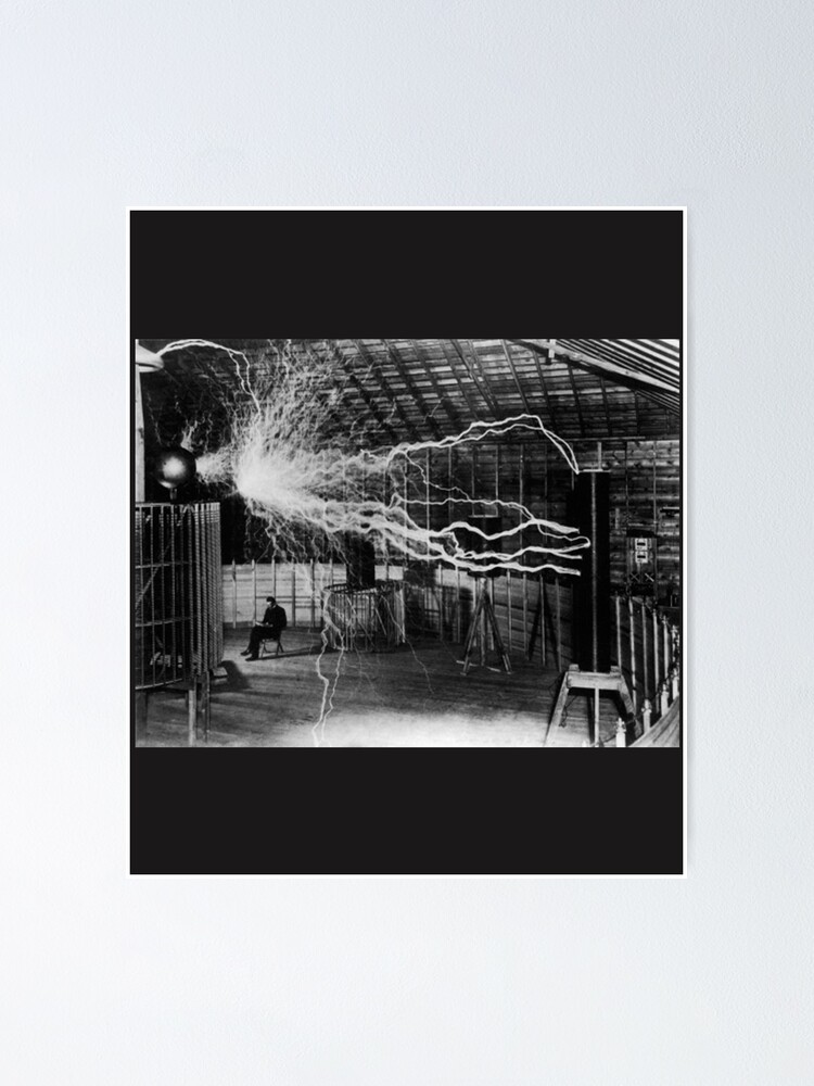 "Tesla Nikola Tesla - Bolts Of Electricity" Poster by Patentprints92 ...