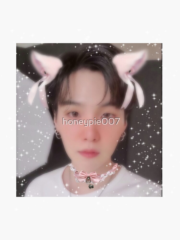 "Catboy Yoongi (white vers) " Sticker for Sale by honeypie007 | Redbubble