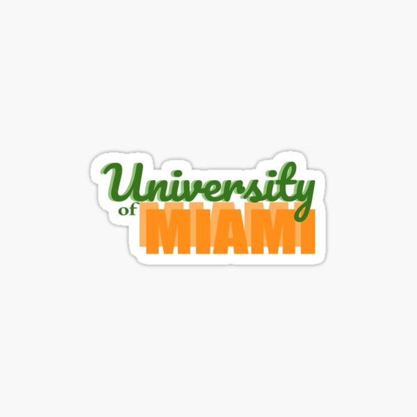 "University of Miami" Sticker for Sale by smellofroses | Redbubble