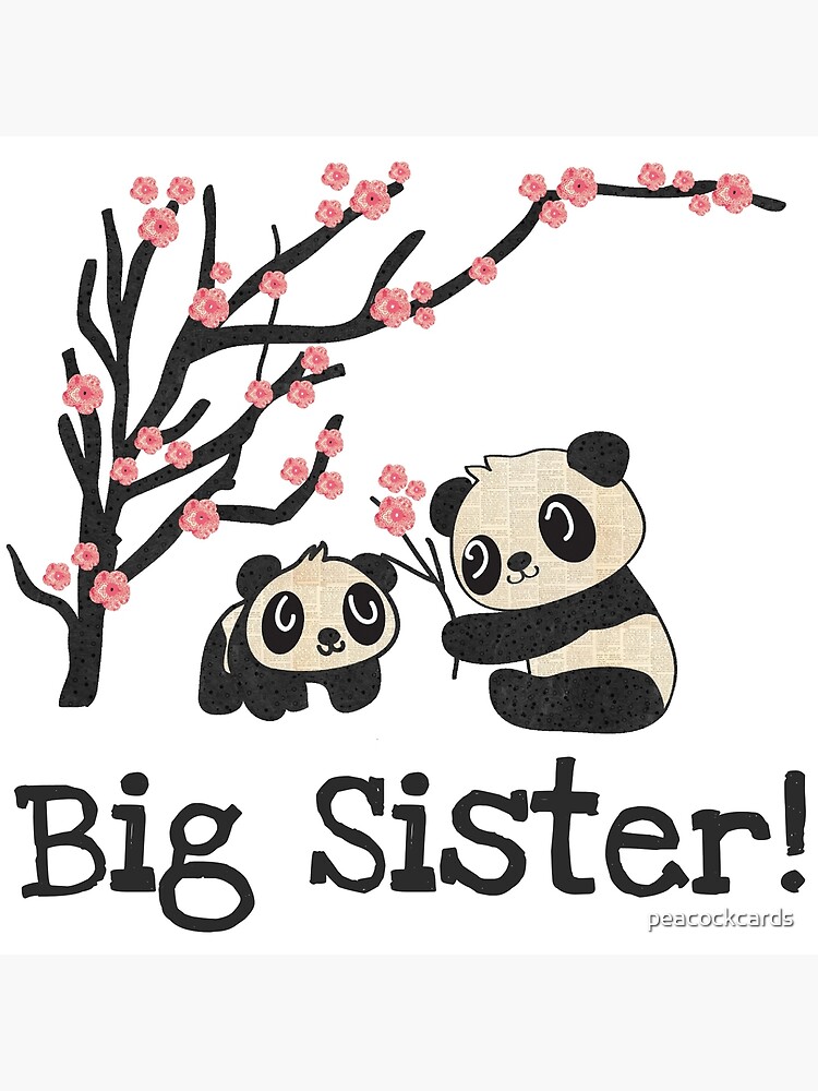 "Panda Bears Big Sister" Poster by peacockcards | Redbubble