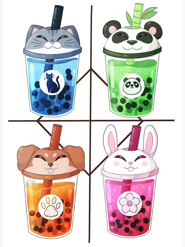 "Animal Bubble Tea Set" Photographic Print for Sale by averiillustrate ...