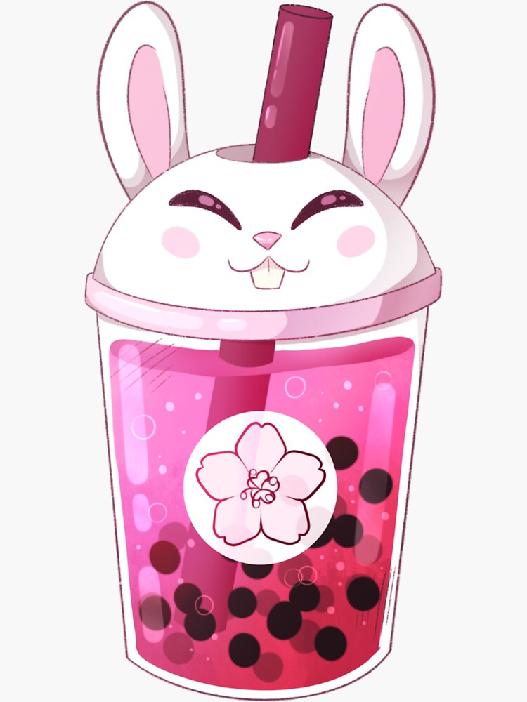 "Bunny Bubble Tea" Sticker for Sale by averiillustrate | Redbubble