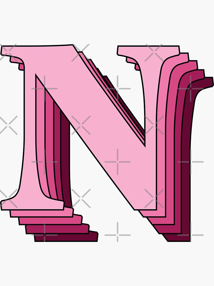 "Nu - Pink Greek Letter" Sticker by knk71599 | Redbubble