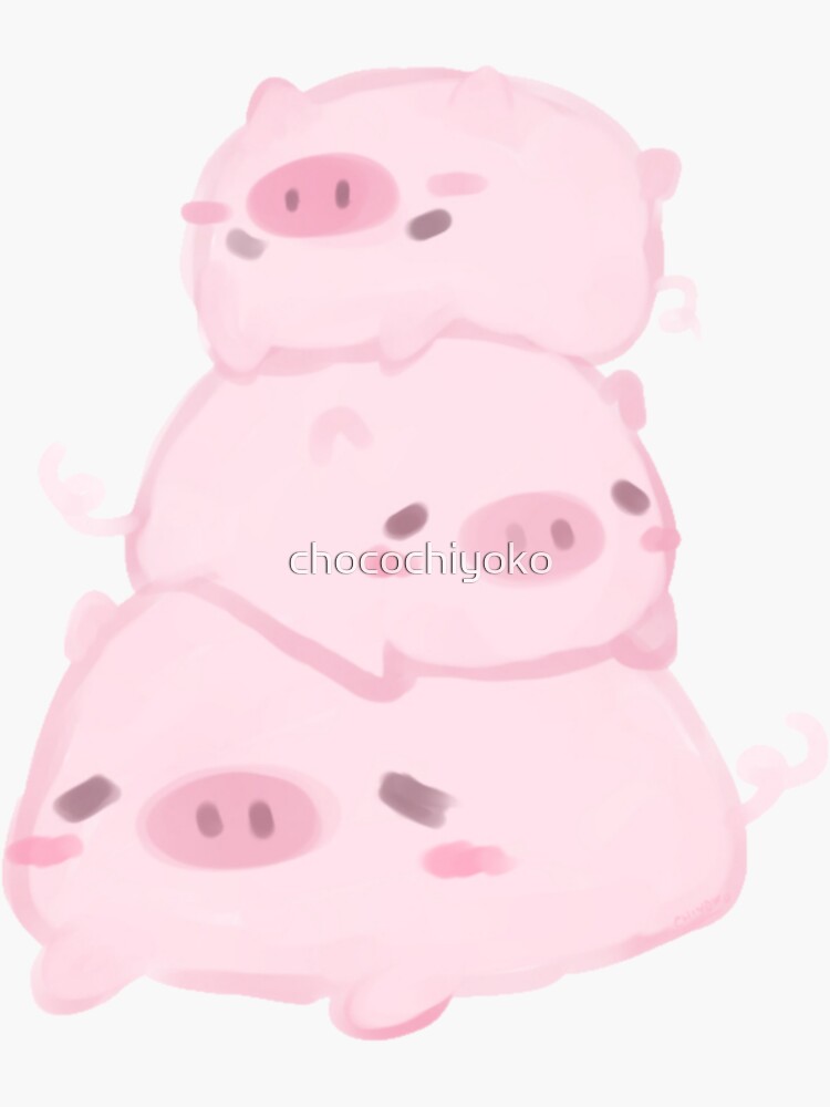 "Pigo Pile" Sticker by chocochiyoko | Redbubble