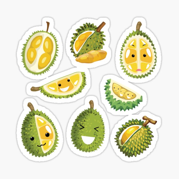 "Durian Set" Sticker for Sale by KewaleeTee | Redbubble