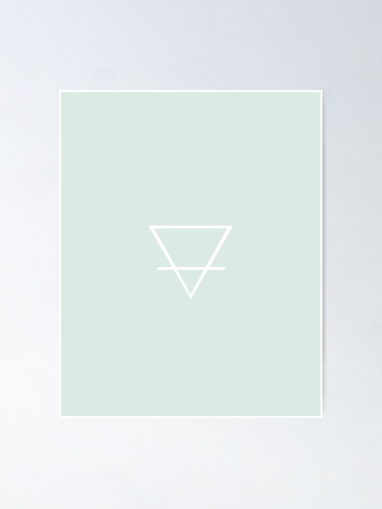 Poster « Earth symbol sage green pastel astology sign white triangle ...