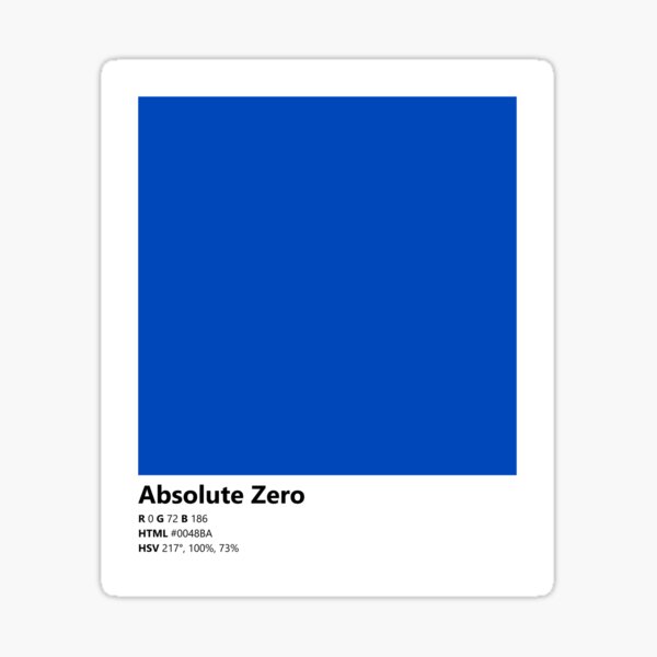 "Color Swatch/Card (Absolute Zero)" Sticker by Pestorian | Redbubble
