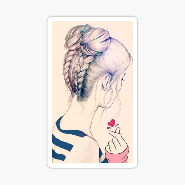 "Cute Saranghae Drawing Design" Sticker for Sale by KookDesignZ | Redbubble