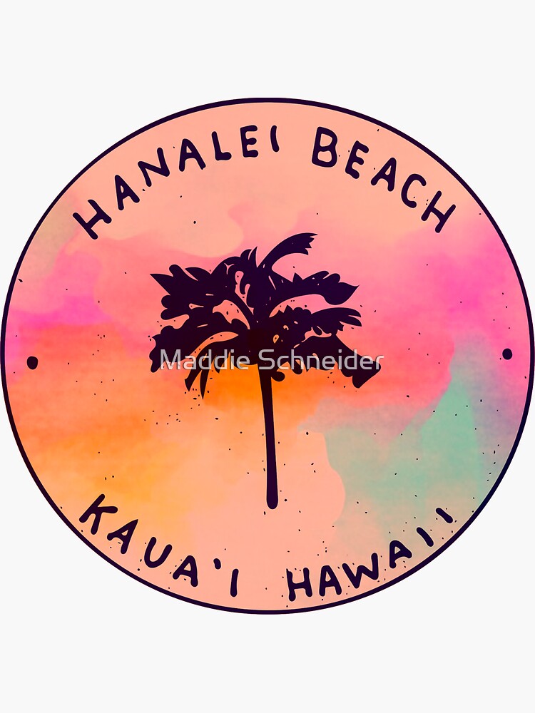 "Hanalei Beach, Kaua'i Hawaii" Sticker by MaddieandRenee | Redbubble